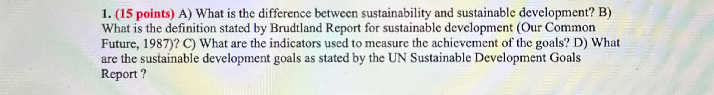Solved (15 ﻿points) ﻿A) ﻿What is the difference between | Chegg.com