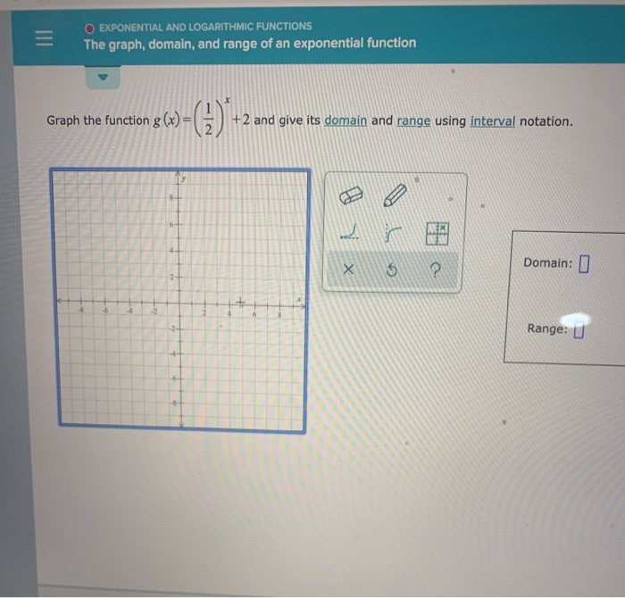 Solved O EXPONENTIAL AND LOGARITHMIC FUNCTIONS The graph, | Chegg.com