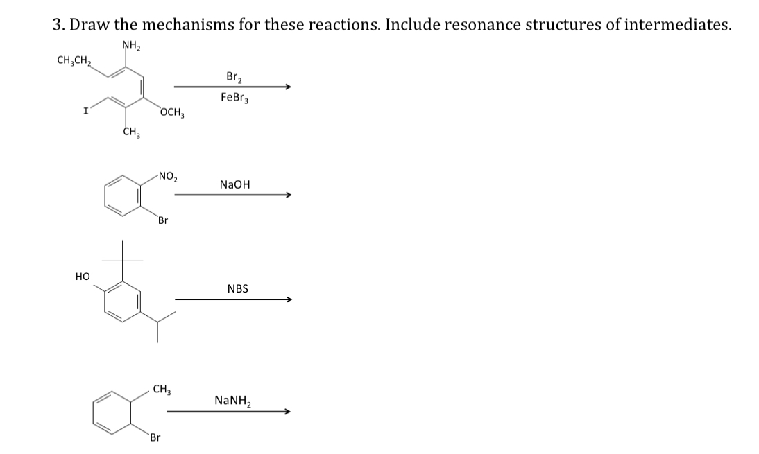 Solved Draw the mechanisms for these reactions. Include | Chegg.com