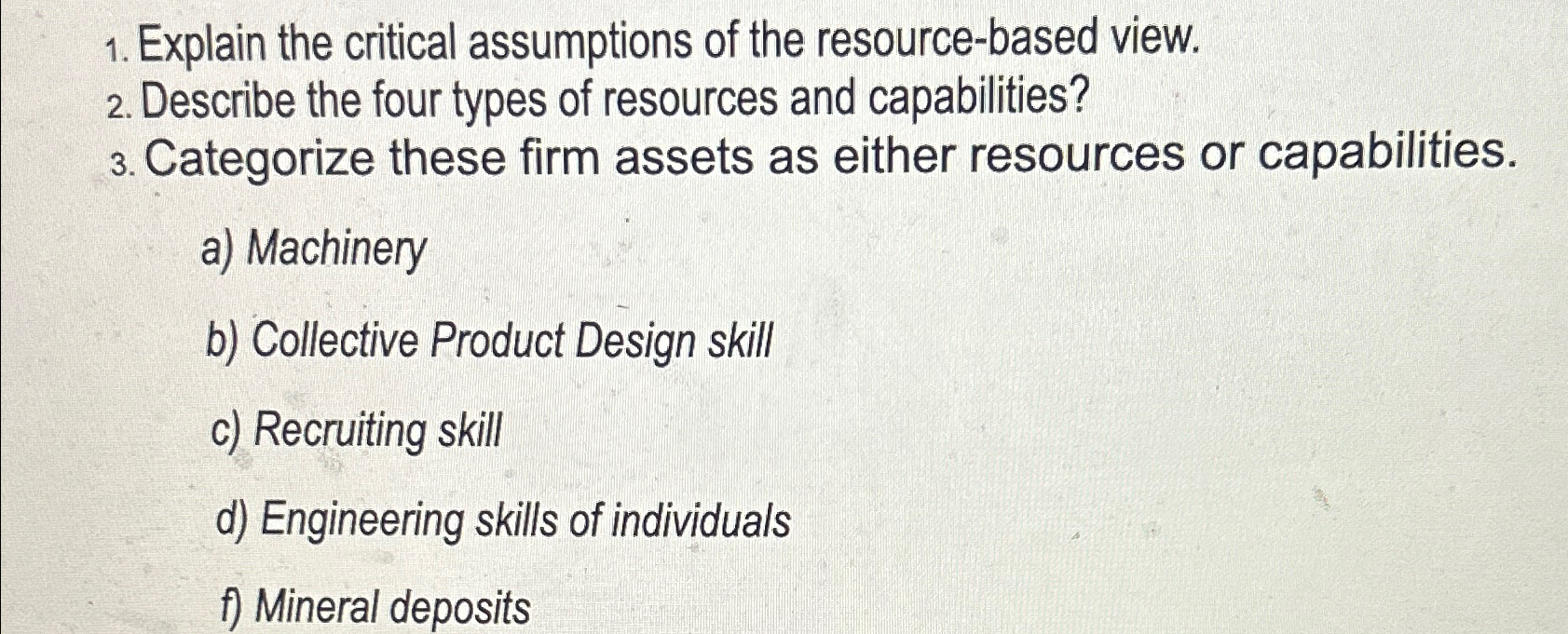 Solved Explain the critical assumptions of the | Chegg.com