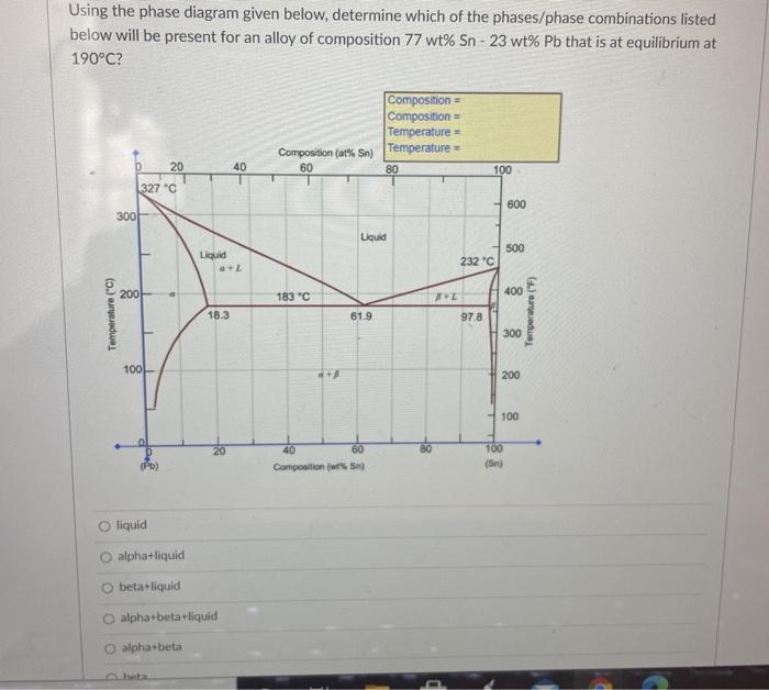 Solved Using the phase diagram given below, determine which | Chegg.com