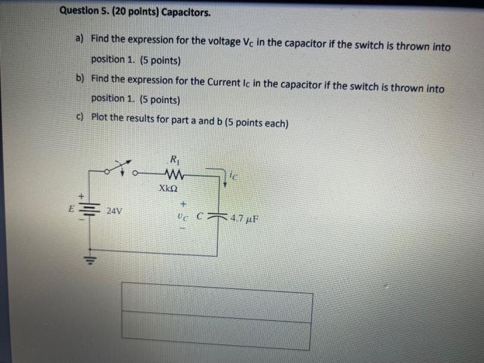 Solved Question 5. (20 points) Capacitors. a) Find the | Chegg.com Solved Question 5. (20 points) Capacitors. a) Find the | Chegg.com