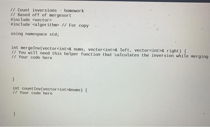 Solved Inversion Count for an array indicates - how far (or | Chegg.com