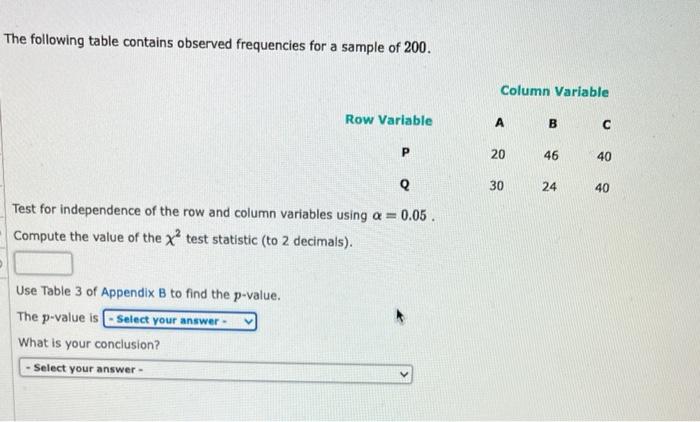 [Solved]: The following table contains observed frequencies