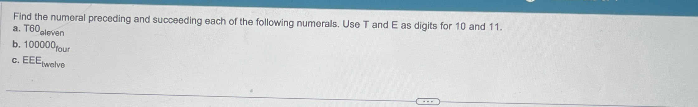 Solved Find the numeral preceding and succeeding each of the | Chegg.com