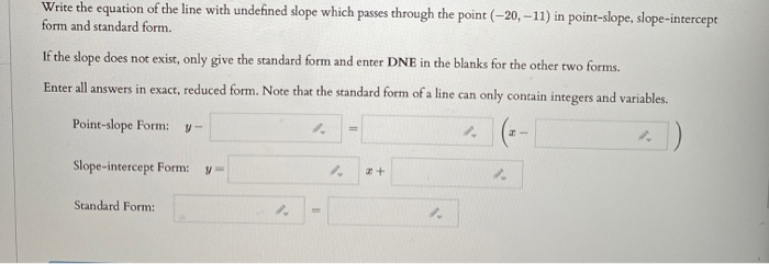 Solved Write the equation of the line with undefined slope | Chegg.com