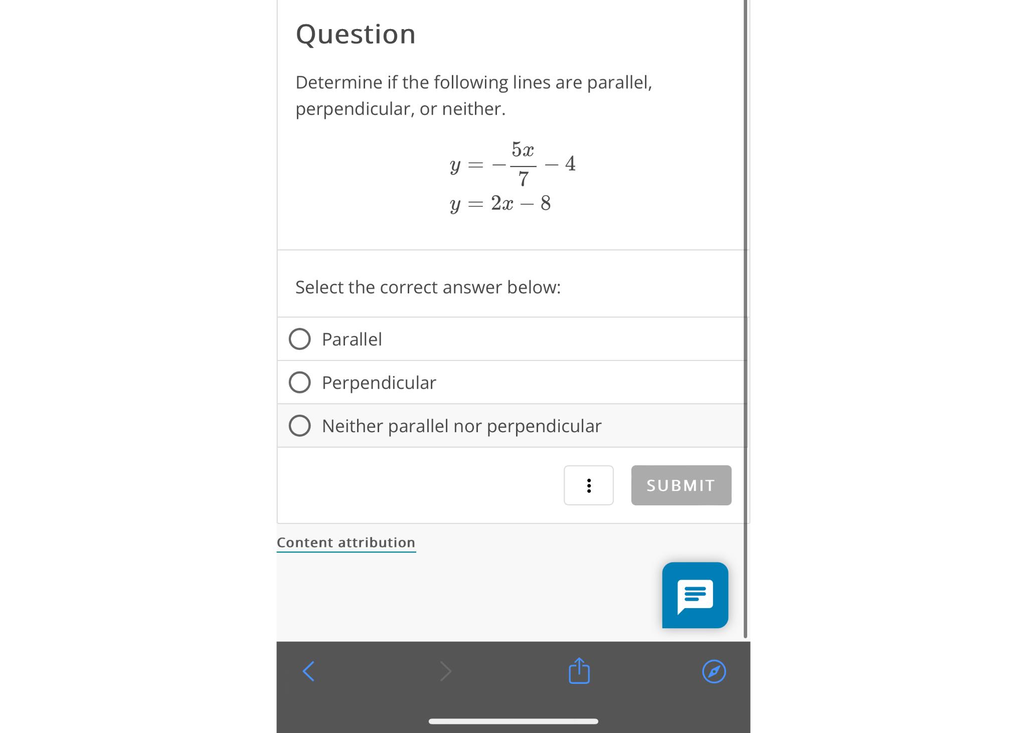 Solved QuestionDetermine if the following lines are | Chegg.com