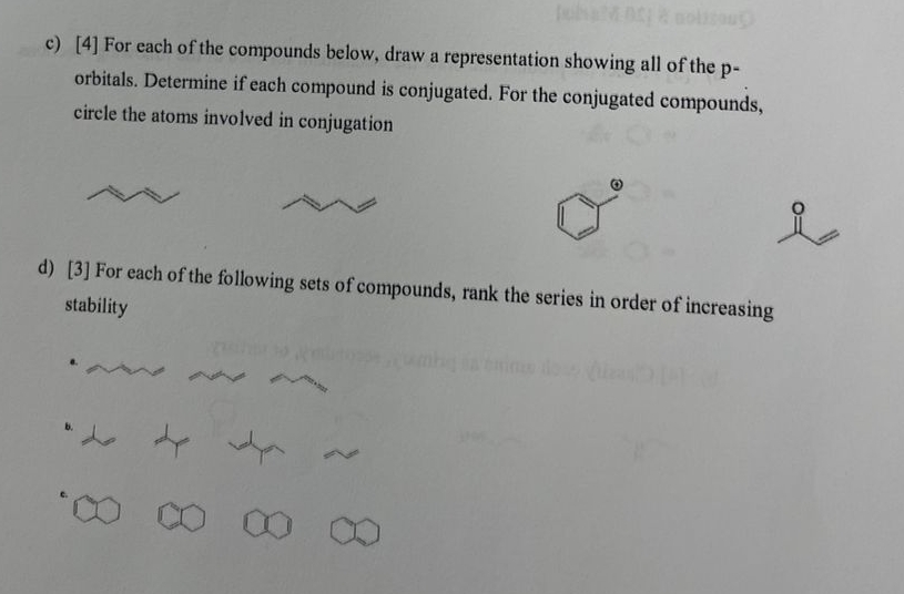 Solved c) [4] ﻿For each of the compounds below, draw a | Chegg.com