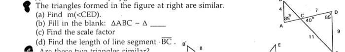 Solved The triangles formed in the figure at right are | Chegg.com