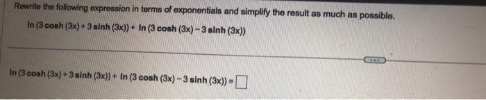 Solved Rewrite the following expression in terms of | Chegg.com