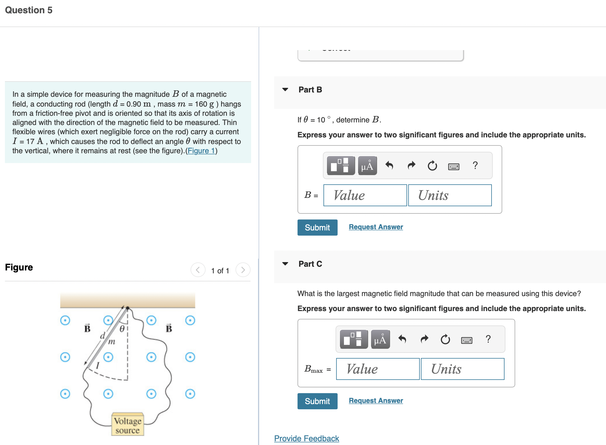Solved Question 5In a simple device for measuring the | Chegg.com