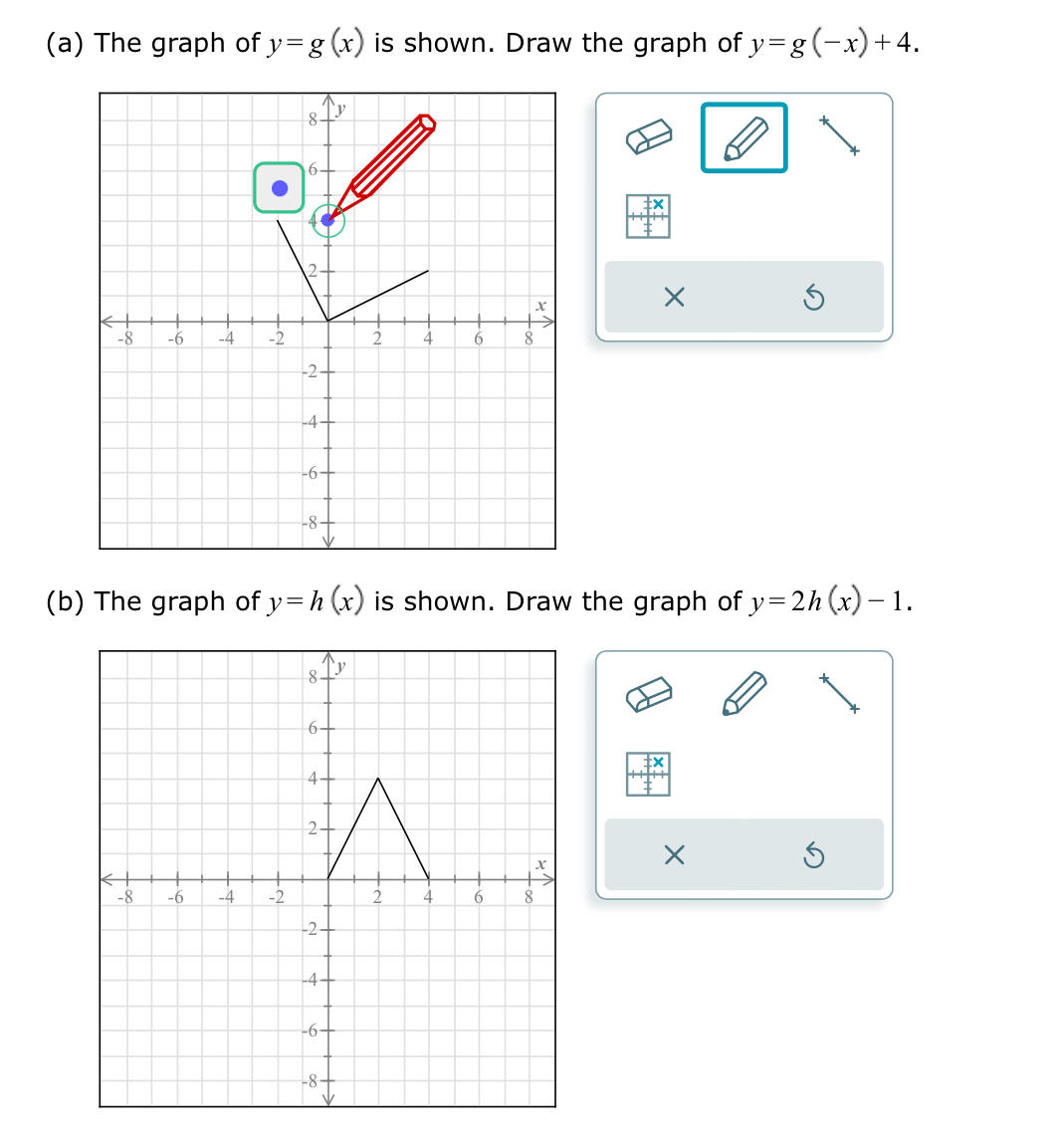Solved (a) ﻿The graph of y=g(x) ﻿is shown. Draw the graph of | Chegg.com