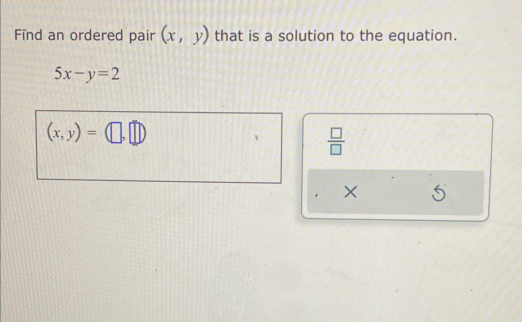 Solved Find an ordered pair (x,y) ﻿that is a solution to the | Chegg.com