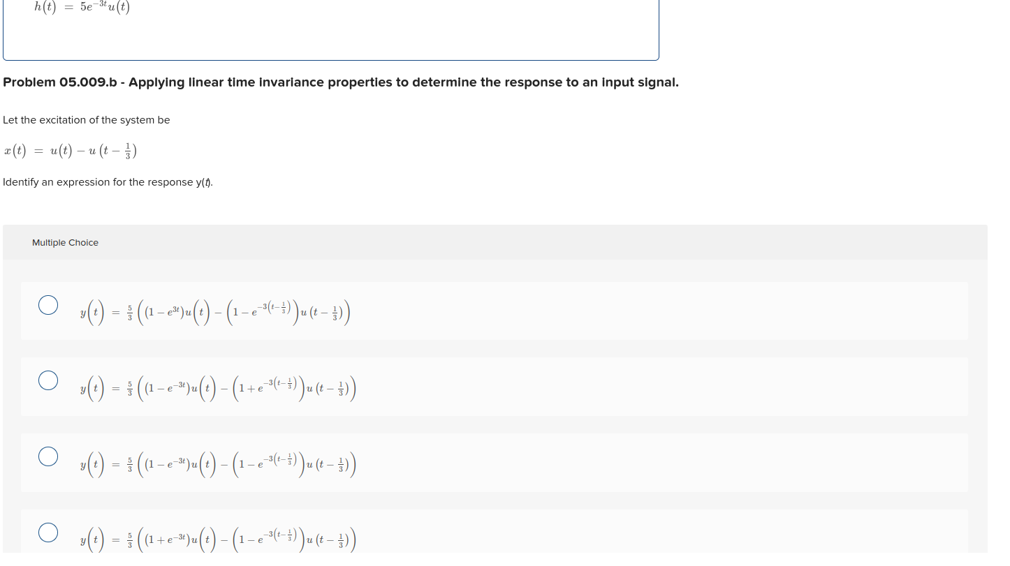 Solved Problem 05.009.b - ﻿Applying linear time invariance | Chegg.com