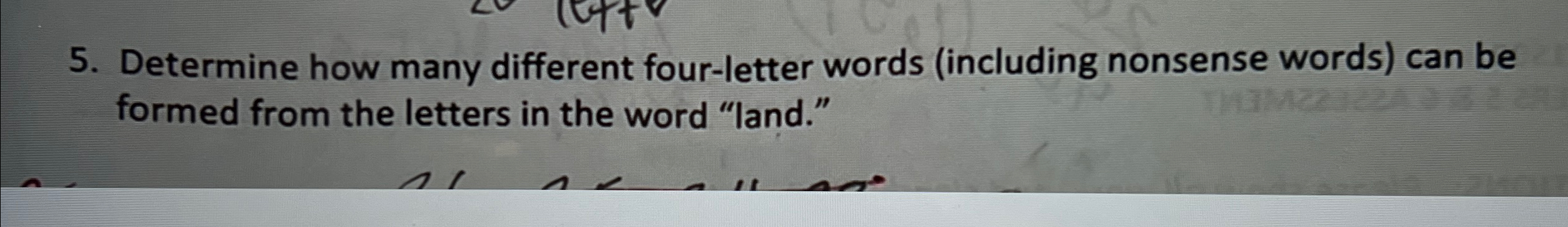 Solved Determine how many different four-letter words | Chegg.com