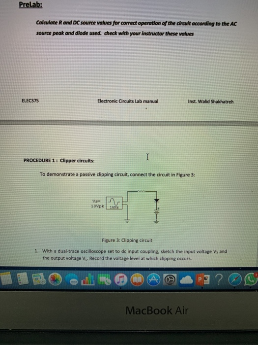 Solved PreLab: Calculate Rand DC source values for correct | Chegg.com