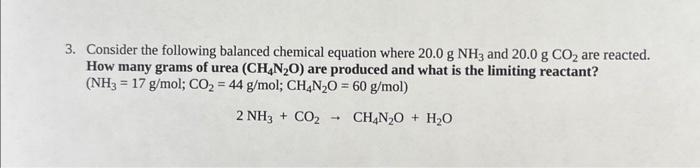 Solved Consider the following balanced chemical equation | Chegg.com