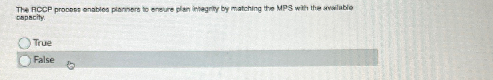 Solved The RCCP process enables planners to ensure plan | Chegg.com