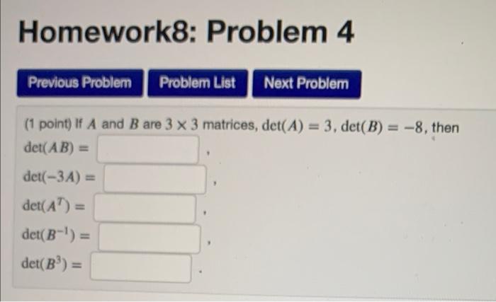 Solved Homework8: Problem 4 Previous Problem Problem List | Chegg.com