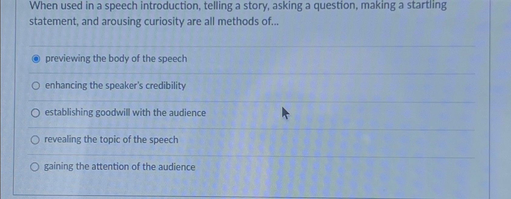 Solved When used in a speech introduction, telling a story, | Chegg.com