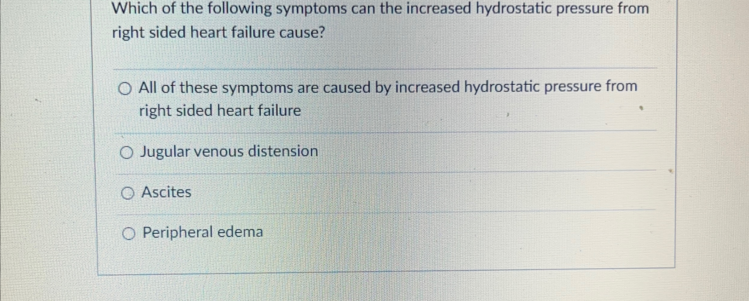 Solved Which of the following symptoms can the increased | Chegg.com