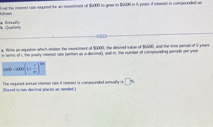 Solved Find the interest rate required for an investment of | Chegg.com