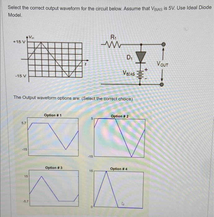 Solved Select the correct output waveform for the circuit | Chegg.com