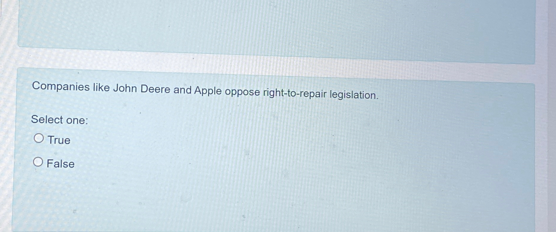 Solved Companies like John Deere and Apple oppose | Chegg.com