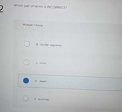 Solved Which pair of terms is INCORRECT?Multiple ChoiceB - | Chegg.com