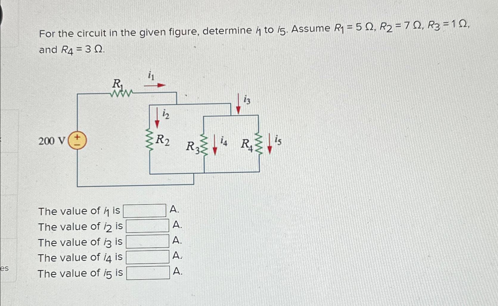 Solved For the circuit in the given figure, determine i1 ﻿to | Chegg.com