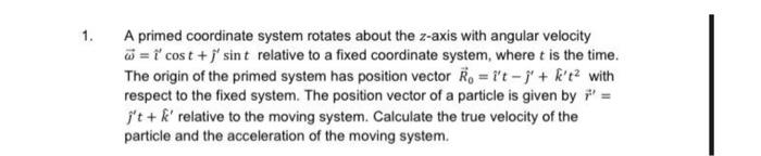 Solved A Primed Coordinate System Rotates About The Z Axis 3255