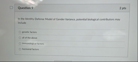 Solved Question 92 ﻿ptsIn the Identity-Defense Model of | Chegg.com