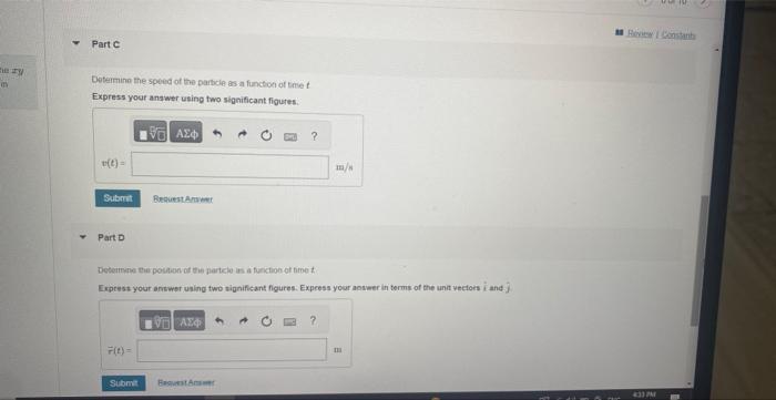 Solved At t=0, a particle starts from rest at x=0,y=0, and | Chegg.com