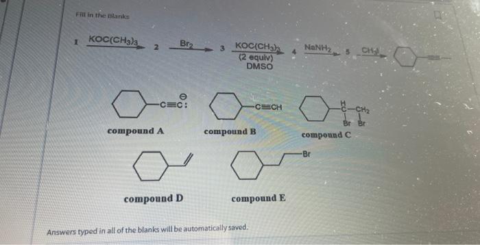 Solved Fill In The Blanks 1 Koc Ch3 3 73 Br₂ E C C Compound