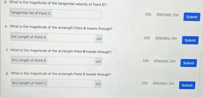 Solved Points A, B, and C are equally spaced on the radial | Chegg.com