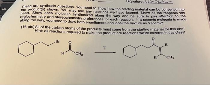 Solved These are synthesis questions. You need to show how | Chegg.com