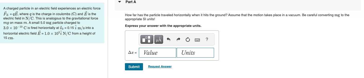 Solved A charged particle in an electric field experiences | Chegg.com