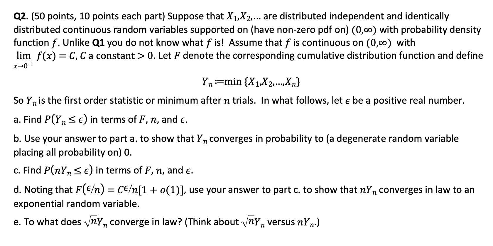 Solved Q2. (50 points, 10 points each part) Suppose that | Chegg.com Solved Q2. (50 points, 10 points each part) Suppose that | Chegg.com