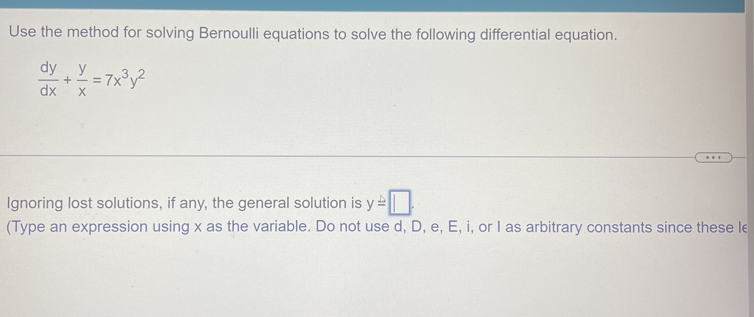 Solved Use the method for solving Bernoulli equations to | Chegg.com