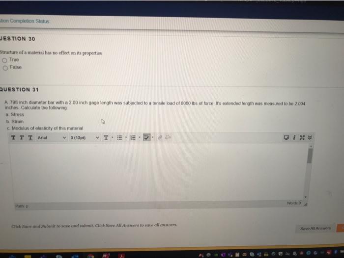 Solved ton Completion Status JESTION 30 Structure of a | Chegg.com