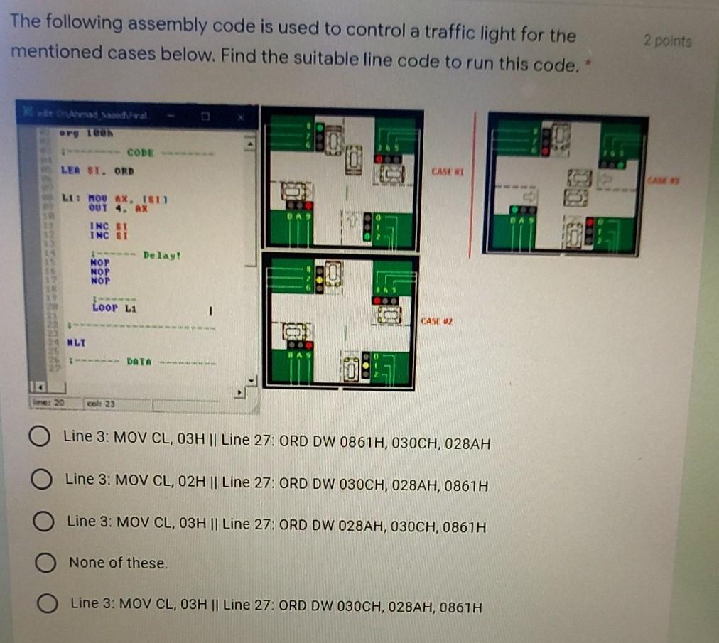 Solved The following assembly code is used to control a | Chegg.com