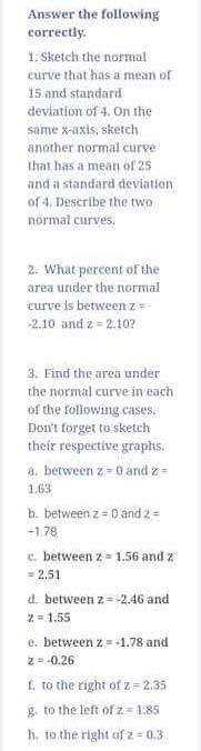 Solved Answer the following correctly. 1. Sketch the normal | Chegg.com