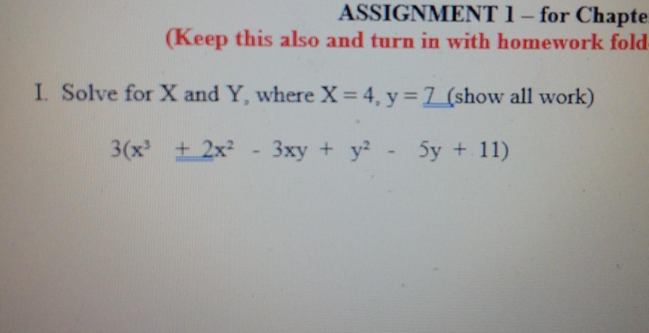 Solved ASSIGNMENT 1 - for Chapte (Keep this also and turn in | Chegg.com
