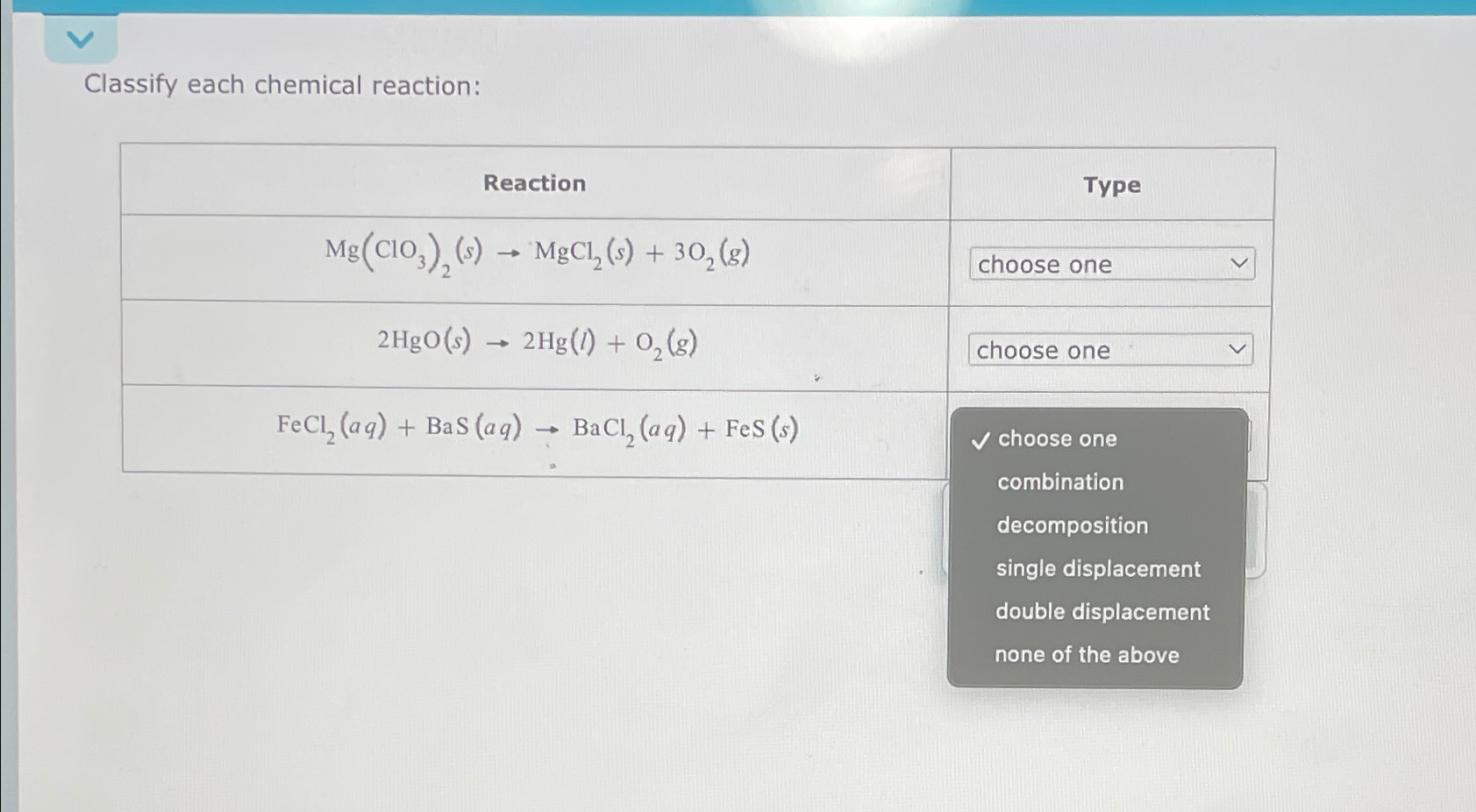 Solved Classify each chemical | Chegg.com