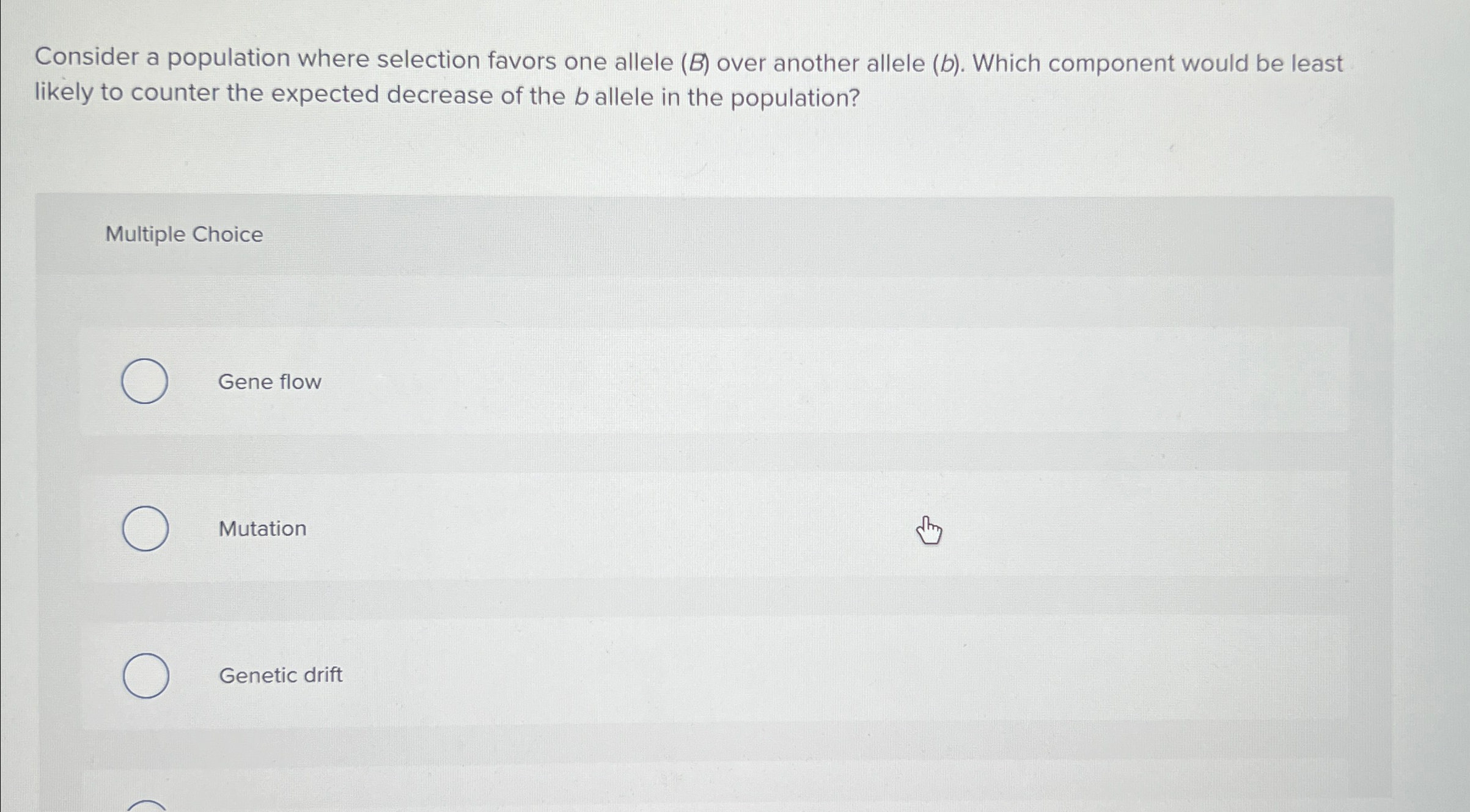 Solved Consider a population where selection favors one | Chegg.com