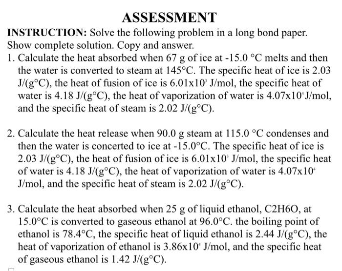 Solved ASSESSMENT INSTRUCTION: Solve the following problem | Chegg.com