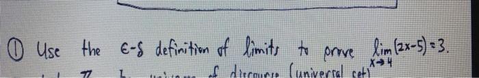 Solved 0 Use the E-h definition of limits to prove lim | Chegg.com