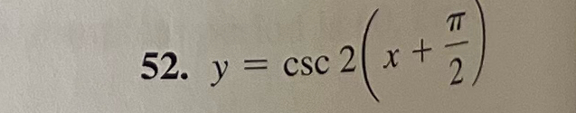 Solved Find the period and graph the function. y=csc2(x+π2) | Chegg.com