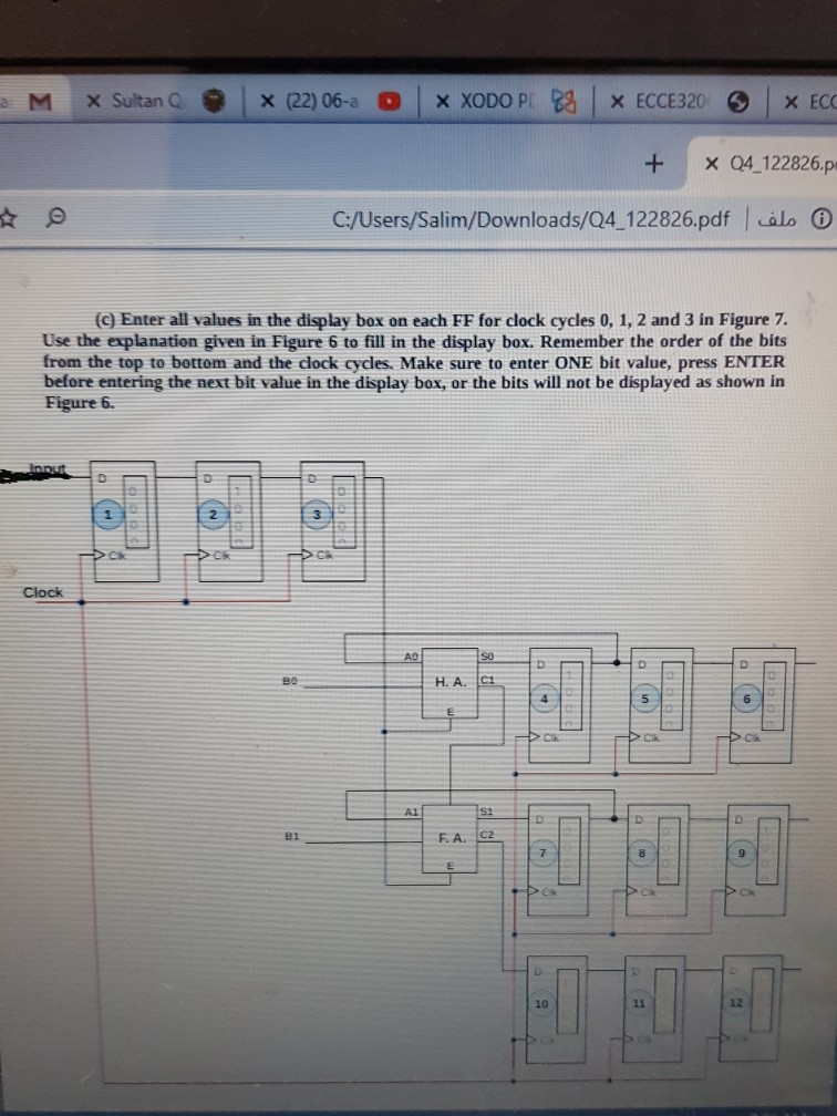 Solved In Figure 7 there are 12 D-FFs that have been | Chegg.com