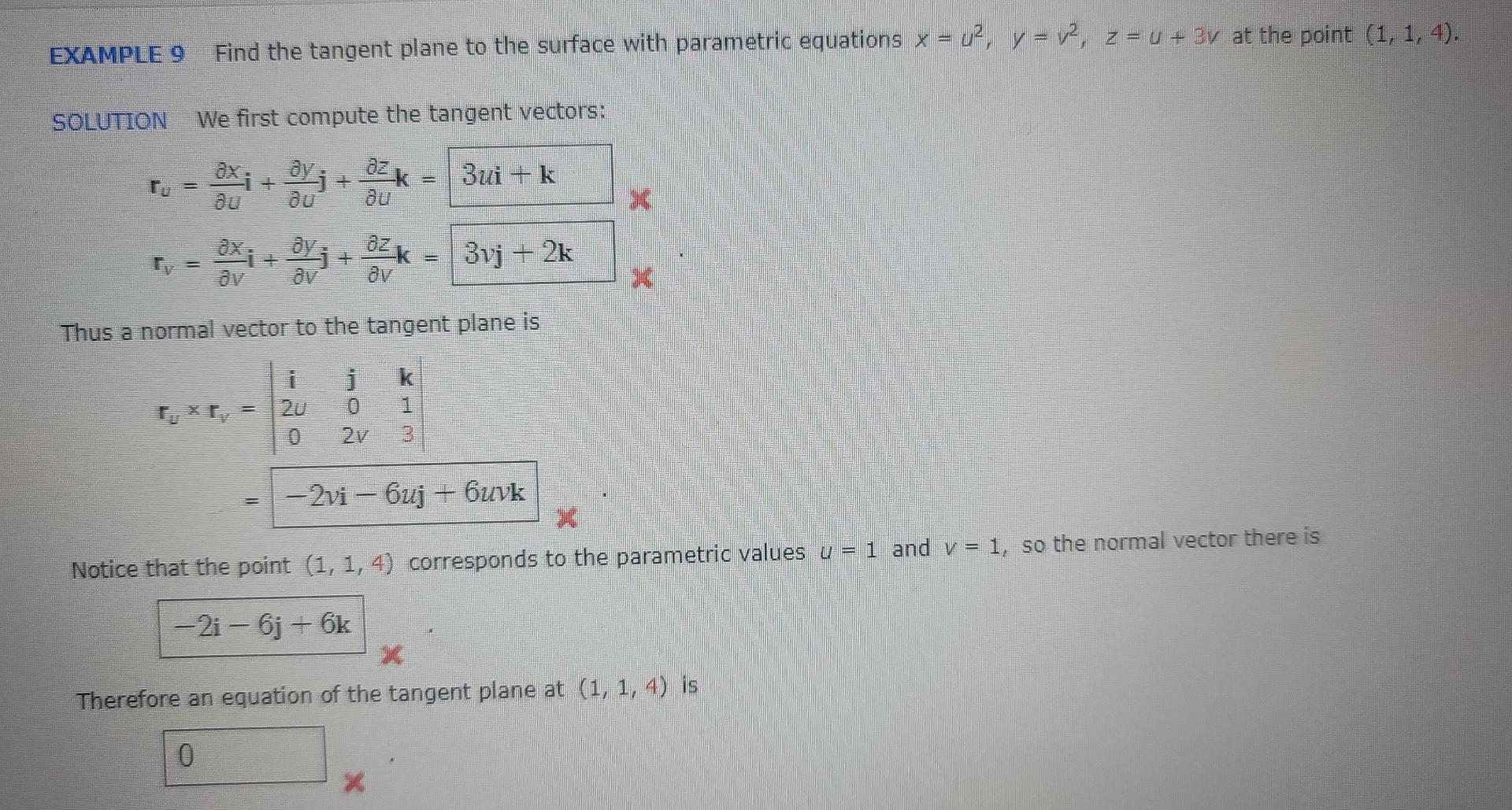 Solved EXAMPLE 9 Find the tangent plane to the surface with | Chegg.com